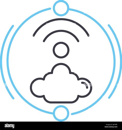 Cloud Connection Line Icon Outline Symbol Vector Illustration