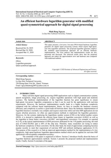 an efficient hardware logarithm generator with modified quasi