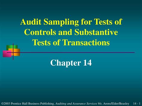 Ppt Audit Sampling For Tests Of Controls And Substantive Tests Of