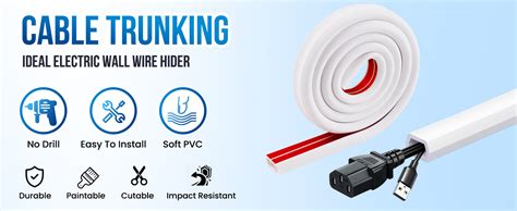 Cable Trunking White Cable Cover Self Adhesive Cable Management