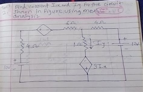 solved find current i x ﻿and iy for the circuit shown in