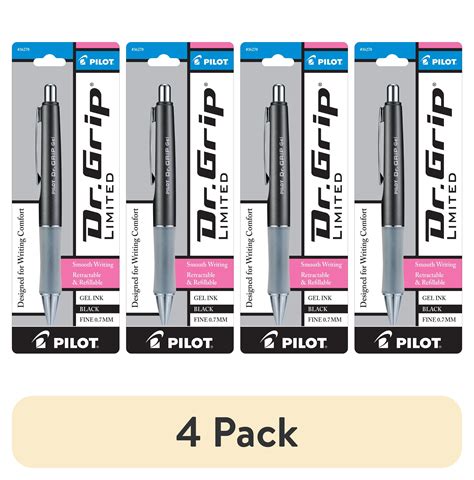 4 Pack Pilot Dr Grip Limited Retractable Gel Ink Pen Fine Point 0