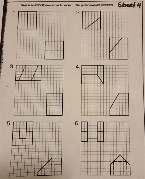 Solved Sketch The FRONT View For Each Problem The Given Chegg