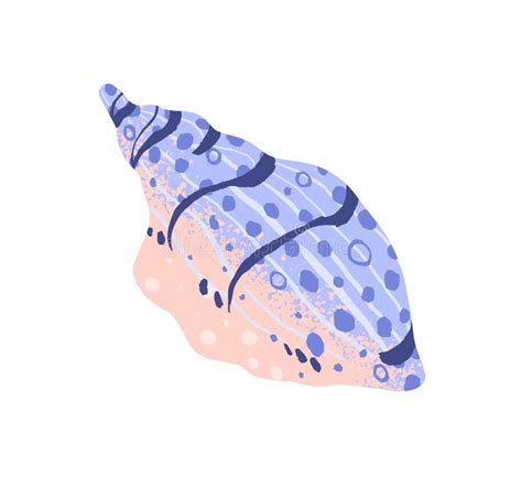 Blue Seashell With Coiled Shape Cute Drawing Sea Shell With Spiral