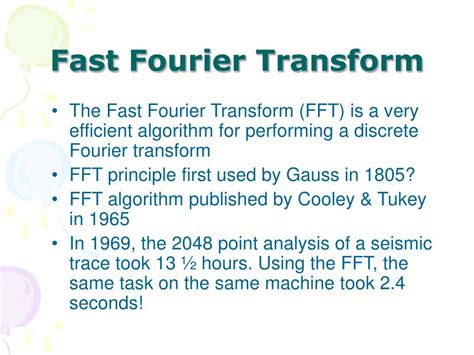 PPT Fast Fourier Transform PowerPoint Presentation Free Download ID 4983843