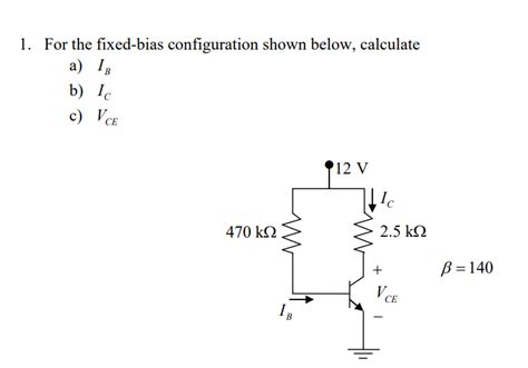 Solved For The Fixed Bias Configuration Shown Below Chegg Com