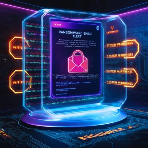 Cyber Security Ransomware Email Phishing Encrypted Technology Stock