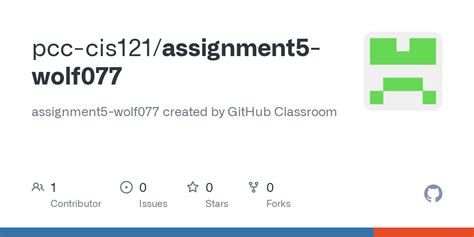 GitHub Pcc Cis121 Assignment5 Wolf077 Assignment5 Wolf077 Created By GitHub Classroom