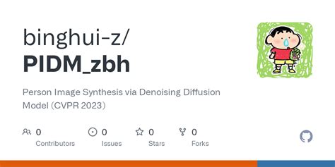 GitHub Binghui Z PIDM Zbh Person Image Synthesis Via Denoising Diffusion Model CVPR