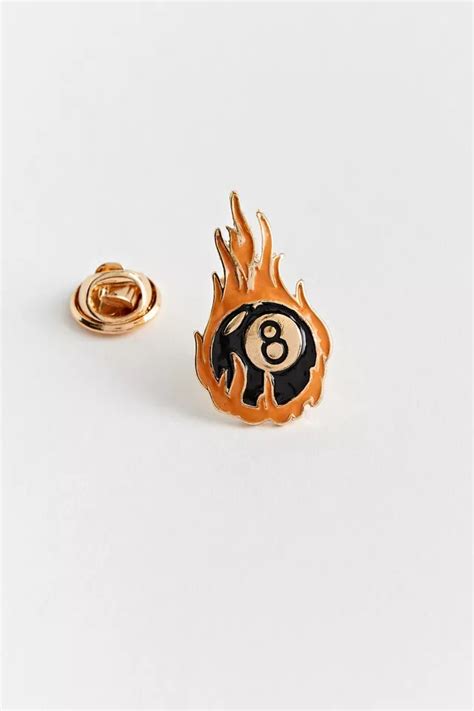 Flaming 8 Ball Enamel Pin Urban Outfitters