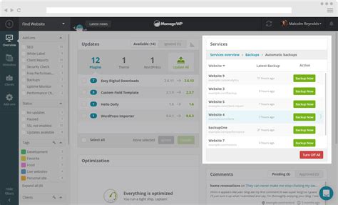 how to backup your wordpress website managewp
