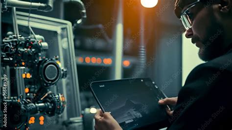 Robotic Process Automation Engineer Using Laptop For Smart Factory Automation Software Digital