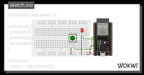 Push Button Esp32 Wokwi Esp32 Stm32 Arduino Simulator