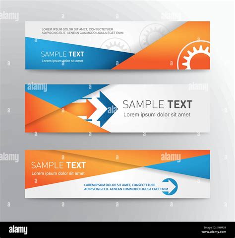 Abstract Header Vector Set With Gear Stock Vector Image And Art Alamy