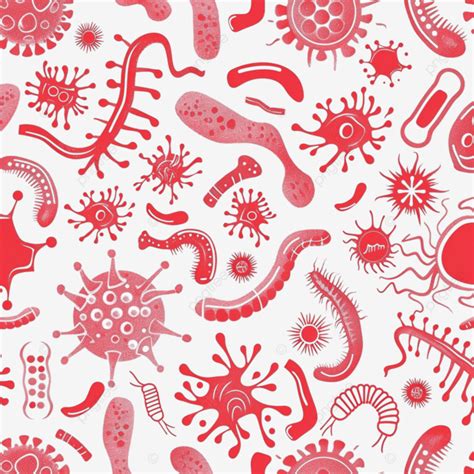 Danger Bacteria Biology Organisms Seamless Pattern Biology Organism