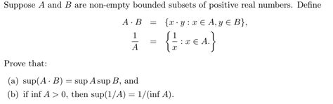 solved suppose a and b are non empty bounded subsets of