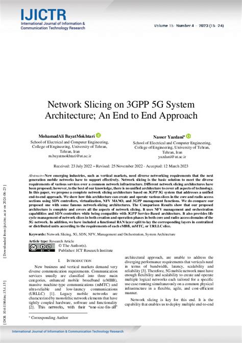 Pdf Network Slicing On 3gpp 5g System Architecture An End To End Approach