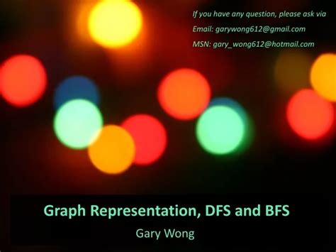 ppt comprehensive guide to graph representation dfs and bfs