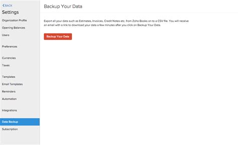 Back Up Your Data Help Zoho Books