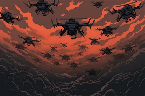 Premium Photo A Drone Swarm Forming Intricate Patterns In The Sky