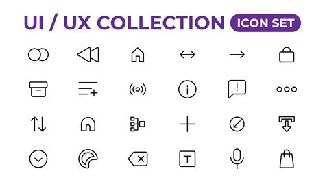 Ui Ux Icon Set User Interface Iconset Collection 42060351 Vector Art At Vecteezy