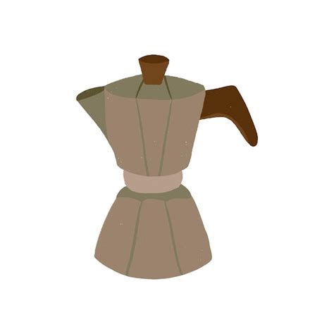 간헐천 커피 메이커 손으로 그린 흰색 배경에 고립 된 커피 문화 프리미엄 벡터