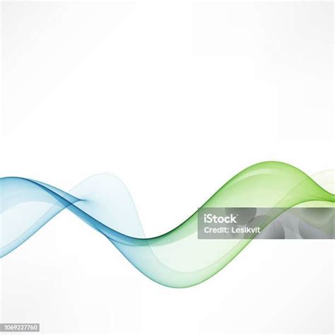 추상적인 벡터 배경 파랑 및 녹색 안내 책자 웹사이트 전단지 디자인 라인을 흔들었다 0명에 대한 스톡 벡터 아트 및 기타 이미지