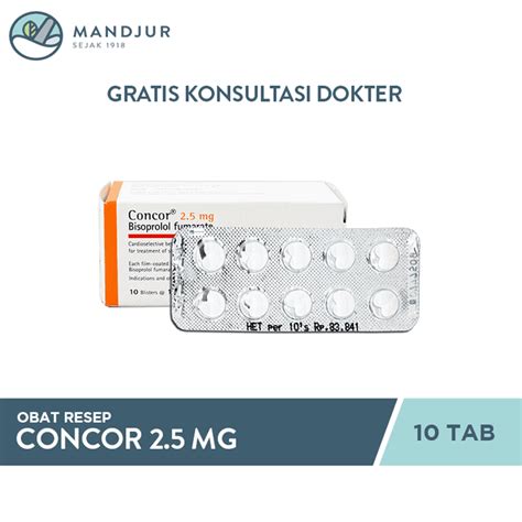 Concor 25 Mg Strip 10 Tablet — Apotek Mandjur