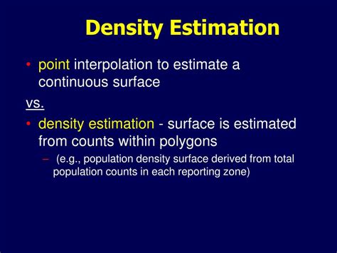 PPT Spatial Analysis Cont Density Estimation Summary Spatial Statistics Routing PowerPoint