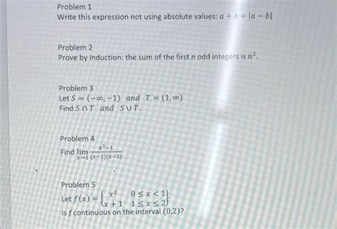 Solved Problem Write This Expression Not Using Absolute Chegg