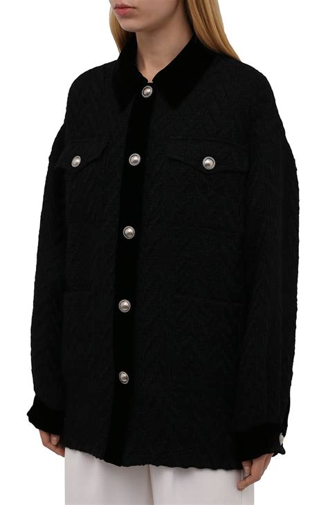 Женская черная шерстяная куртка Miu Miu купить в интернет магазине ЦУМ арт Ml796 1zux F0002