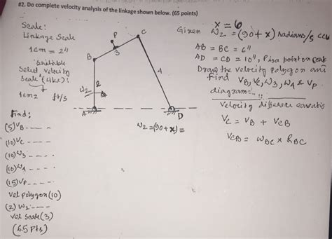 Solved 2 Do Complete Velocity Analysis Of The Linkage