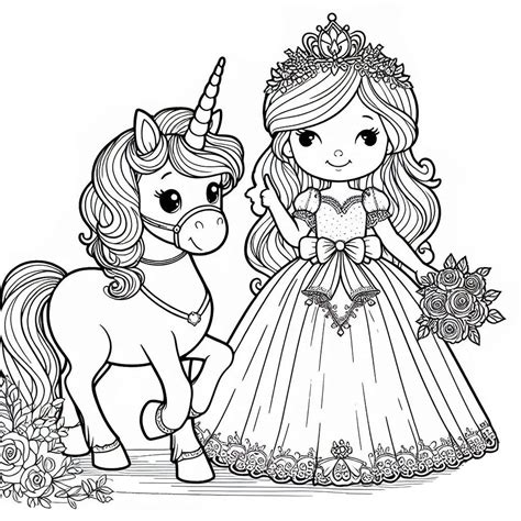 Prinzessin Und Einhorn Ausmalbild Superausmalbilderch