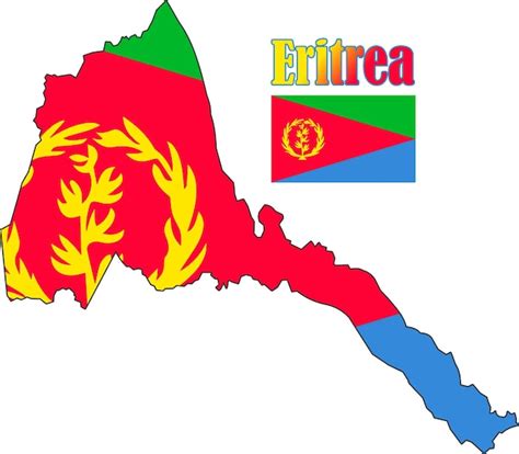 Mapa Y Bandera De Eritrea Vector Premium
