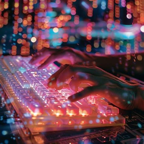 Free Illuminated Keyboard Typing Photo Technology Computing