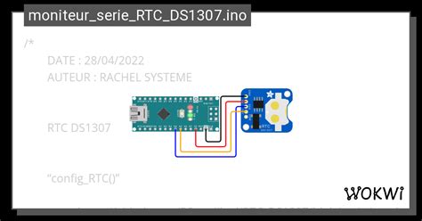 Moniteur Serie RTC DS1307 Wokwi ESP32 STM32 Arduino Simulator