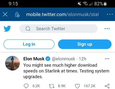 Elon Update Regarding Speeds R Starlink