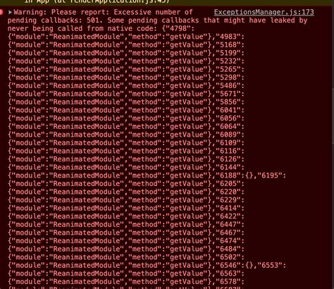 Excessive Number Of Pending Callbacks · Issue 18 · Alexzajacreact