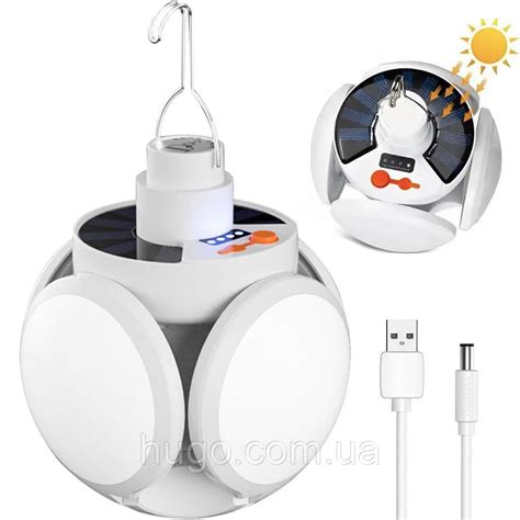 Кемпінговий ліхтар на сонячній батареї 5Вт Bl 2029 1 13х12см з Usb Підвісна лампа з гачком