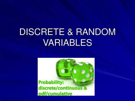 PPT DISCRETE RANDOM VARIABLES PowerPoint Presentation Free Download ID