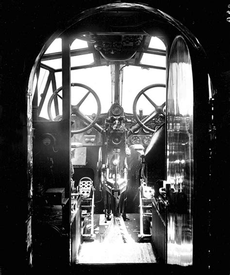 Handley Page HP-42 Cockpit London, 1931. No powered controls here ...