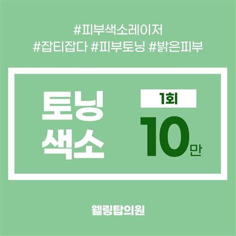 토닝 색소 이벤트 할인 가격 후기 전후 효과 정보 By 웰링탑의원 여신티켓 국내 1등 피부과 성형외과 플랫폼