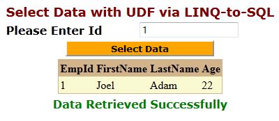 Select Data With UDF Via LINQ To SQL
