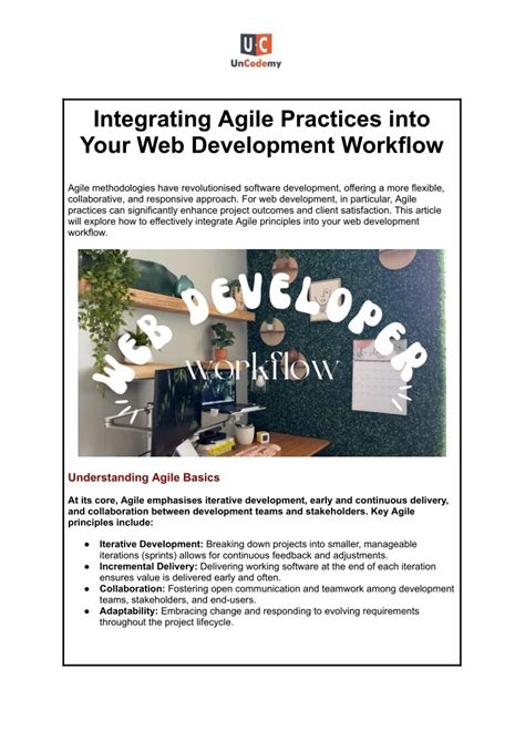Ppt Integrating Agile Practices Into Your Web Development Workflow Powerpoint Presentation