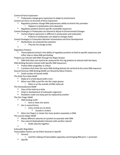 Bio 1510 Notes Chatper 16 Control Of Gene Expression Prokaryotes Change Gene Expression To