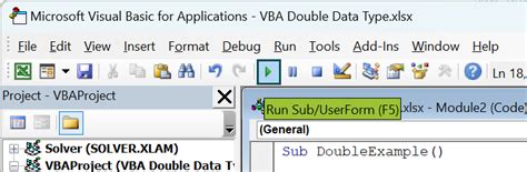 Vba Double Data Type Excel Examples Double Click Use