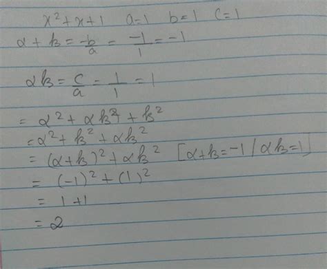 If Alpha And Beta Are The Zeroes Of The Polynomial P X X 2 X 1 Find The Value Of