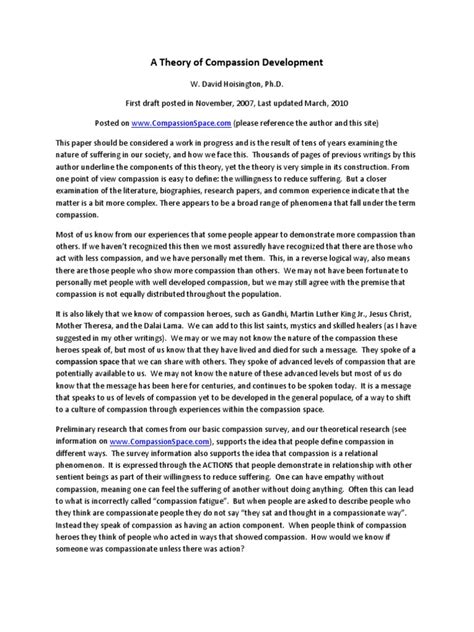 Theory Compassion Development Pdf Compassion Empathy
