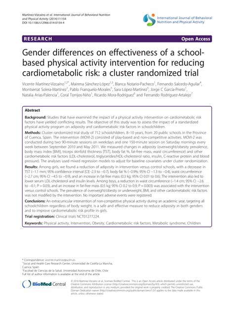 Pdf Gender Differences On Effectiveness Of A School Based Physical