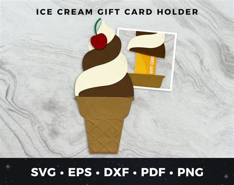 Ice Cream T Card Holder Ice Cream Card Svg Ice Cream Cut File Ice Cream Svg Ice Cream
